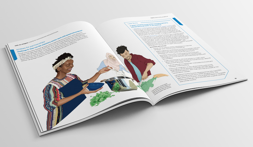 Nick Ellwood | ESOL illustrated brochure Migration Yorkshire