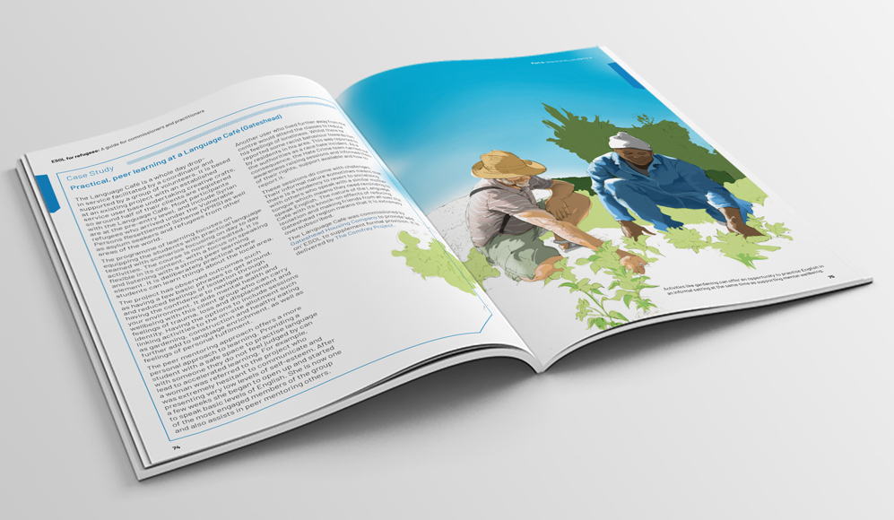 Nick Ellwood | ESOL illustrated brochure Migration Yorkshire