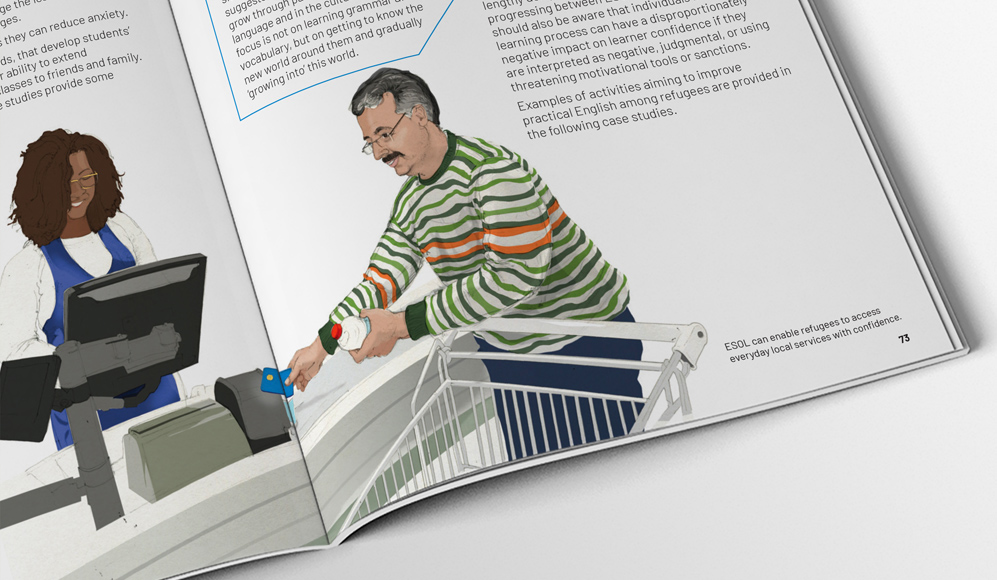 Nick Ellwood | ESOL illustrated brochure Migration Yorkshire